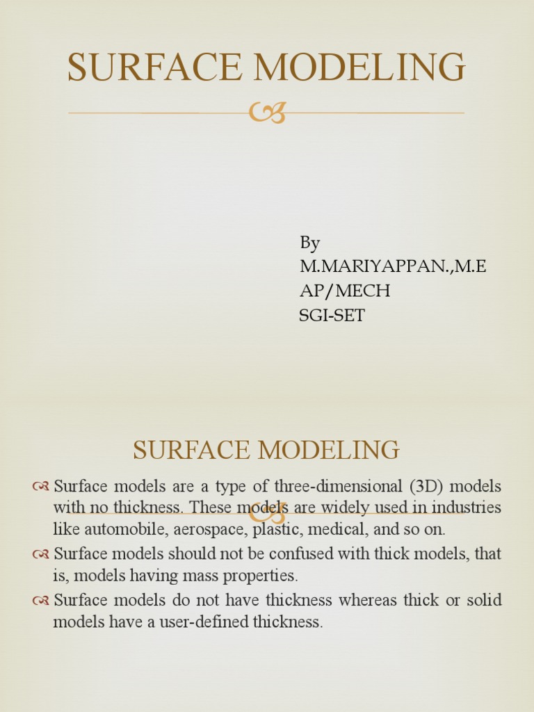 Surface Modeling: by M.Mariyappan.,M.E Ap/Mech Sgi-Set | Download Free ...