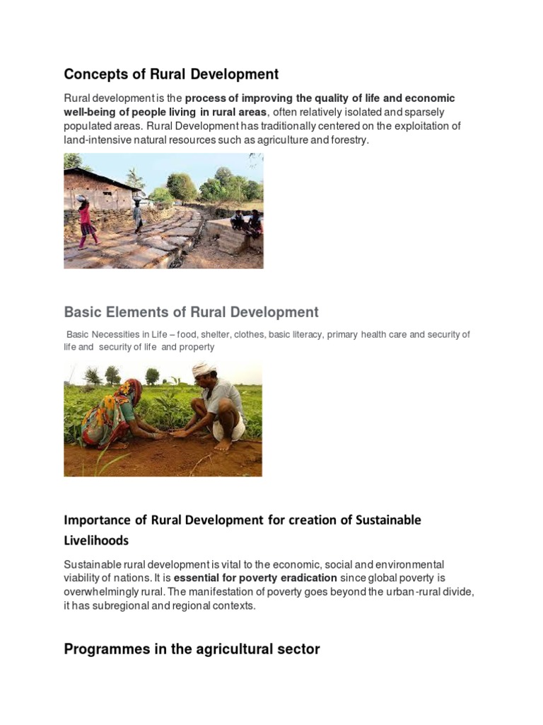 Basic Elements of Rural Development | PDF | Welfare | British Raj