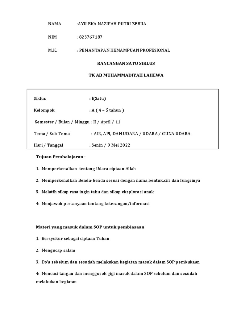 Siklus 1 Ayu Eka | PDF