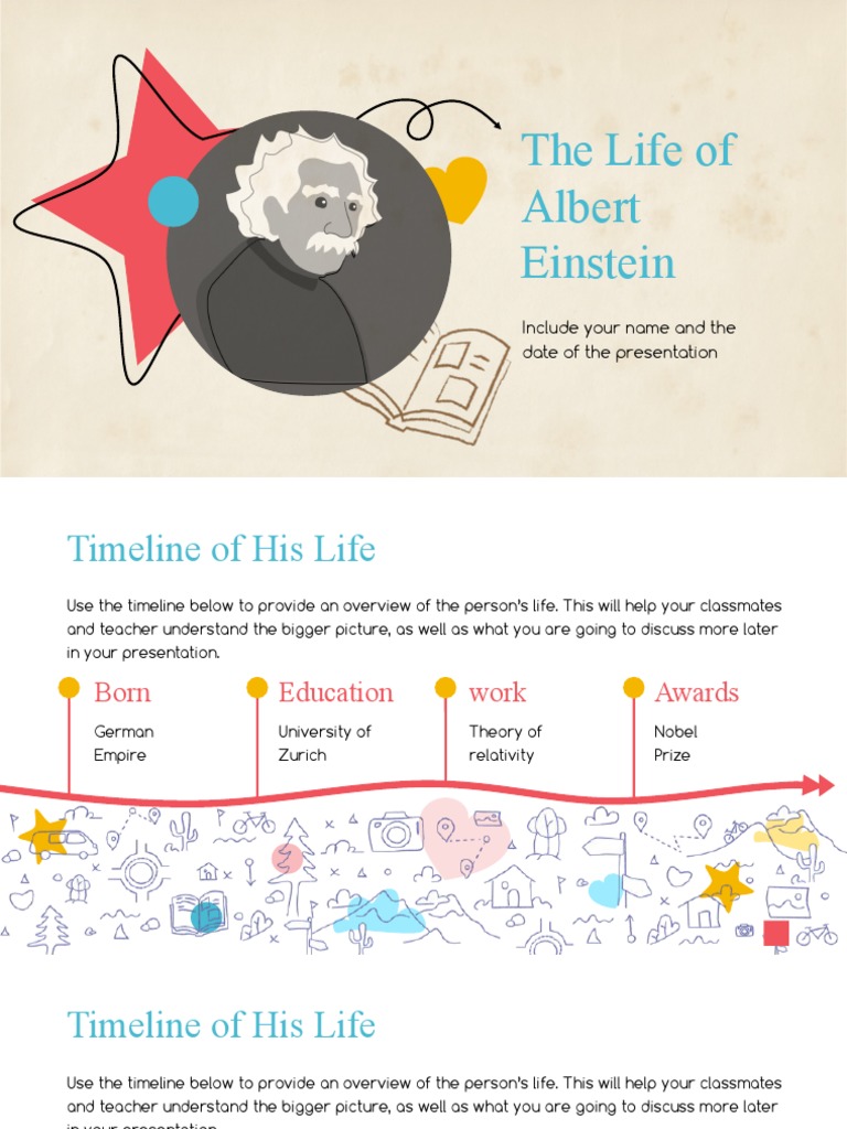 The Life of Albert Einstein: Include Your Name and The Date of The ...