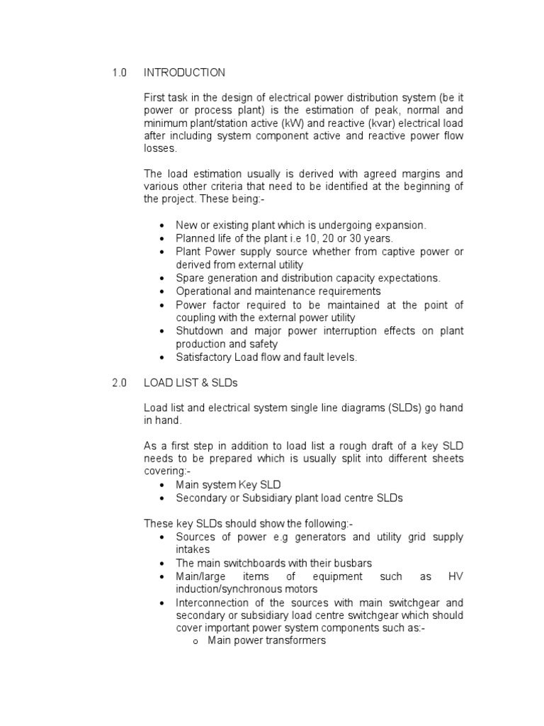Electrical Load List | PDF | Engines | Transformer