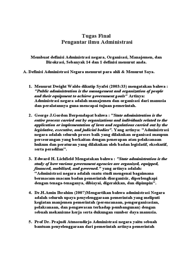 Tugas Ilmu Administrasi | PDF