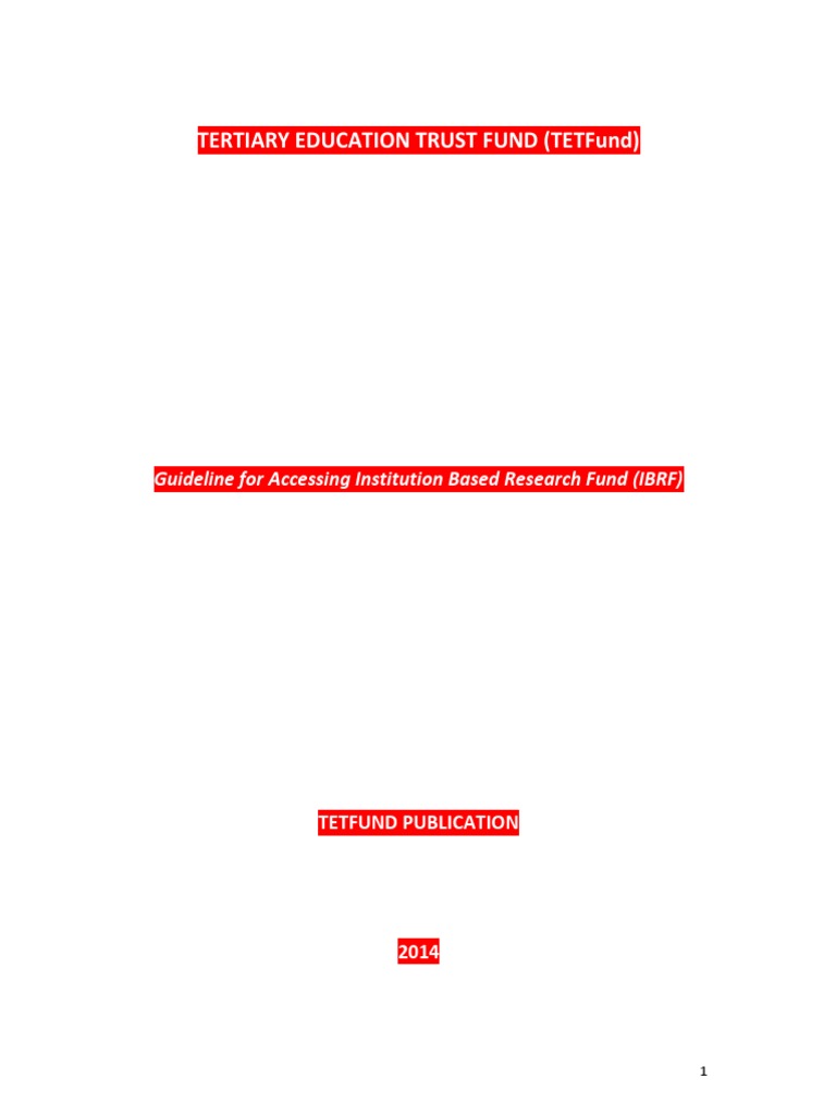TETFund IBR Fund Access Guidelines | PDF