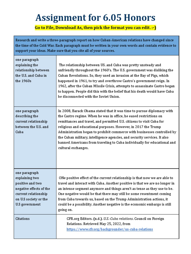 Assignment For 6.05 Honors: Go To File, Download As, Then Pick The ...