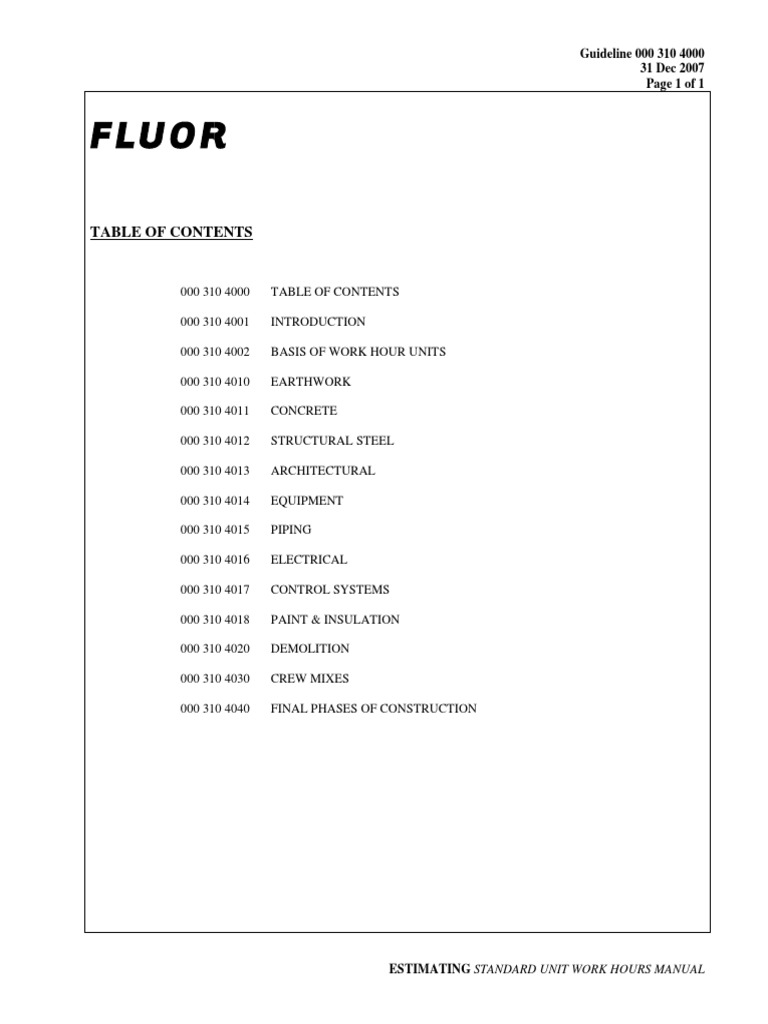 Standard Unit Work Hours | PDF | Concrete | Working Time