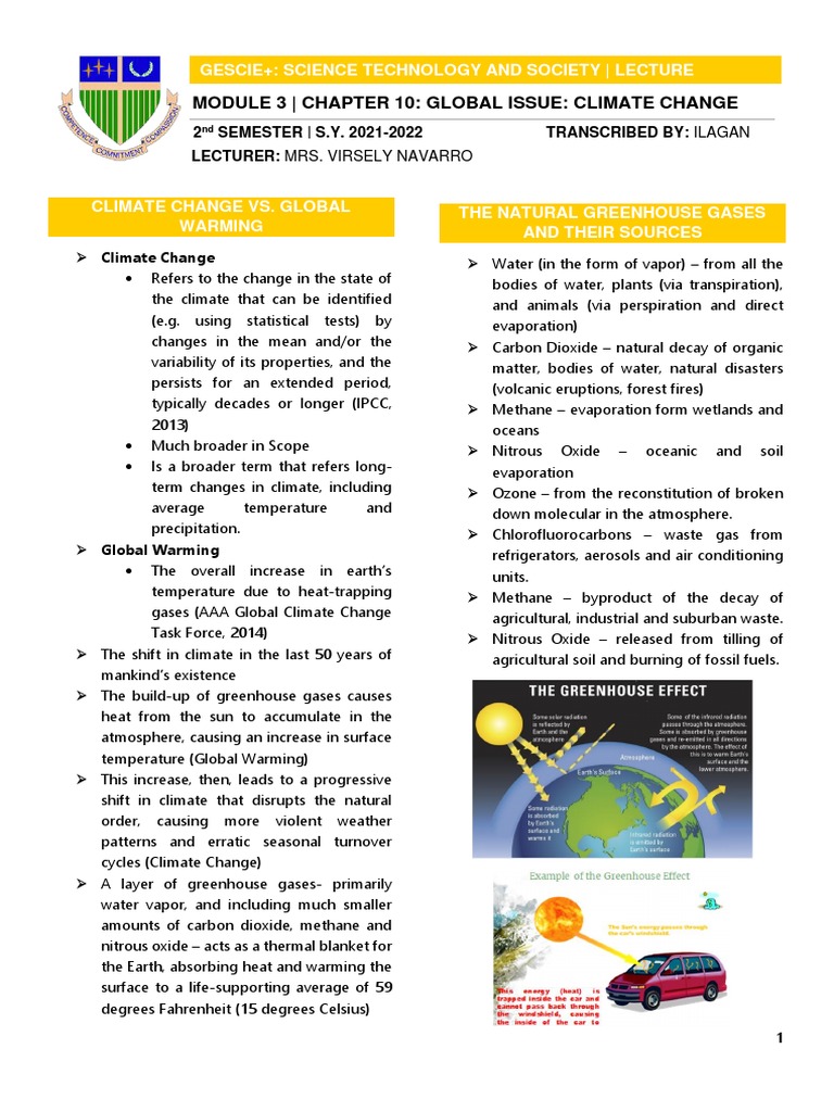 Module 3 - Chapter 10: Global Issue: Climate Change: Gescie+: Science ...