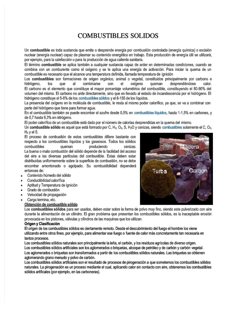 PDF Combustibles Solidos Compress | PDF | Combustibles | Combustión