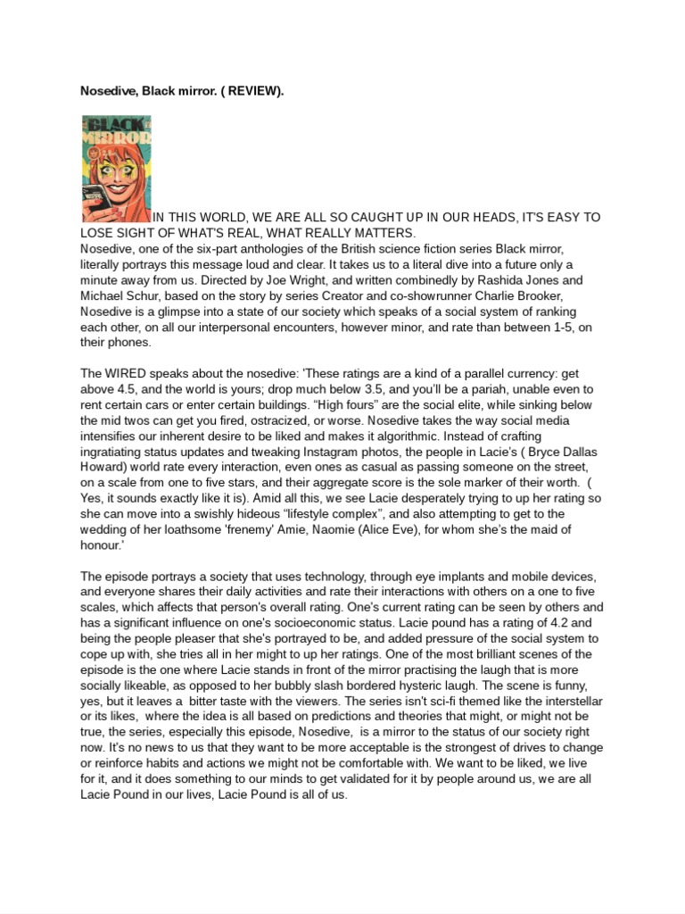 Nosedive: A Black Mirror Review | PDF