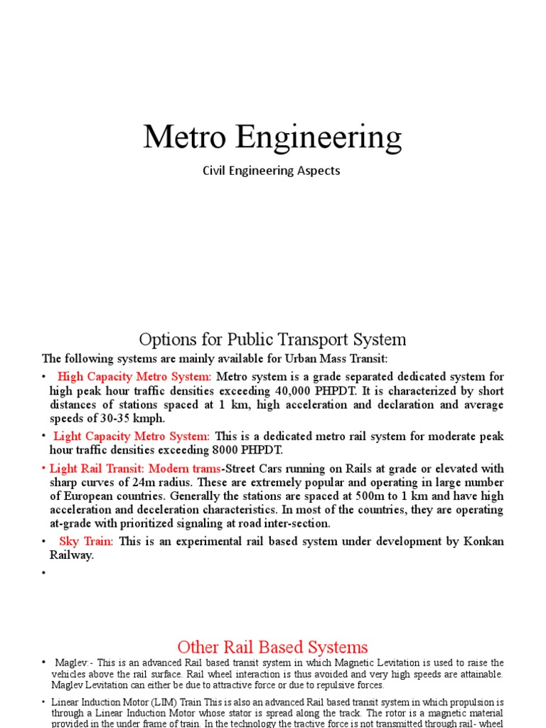 Metro Engineering | PDF | Rail Transport | Rapid Transit