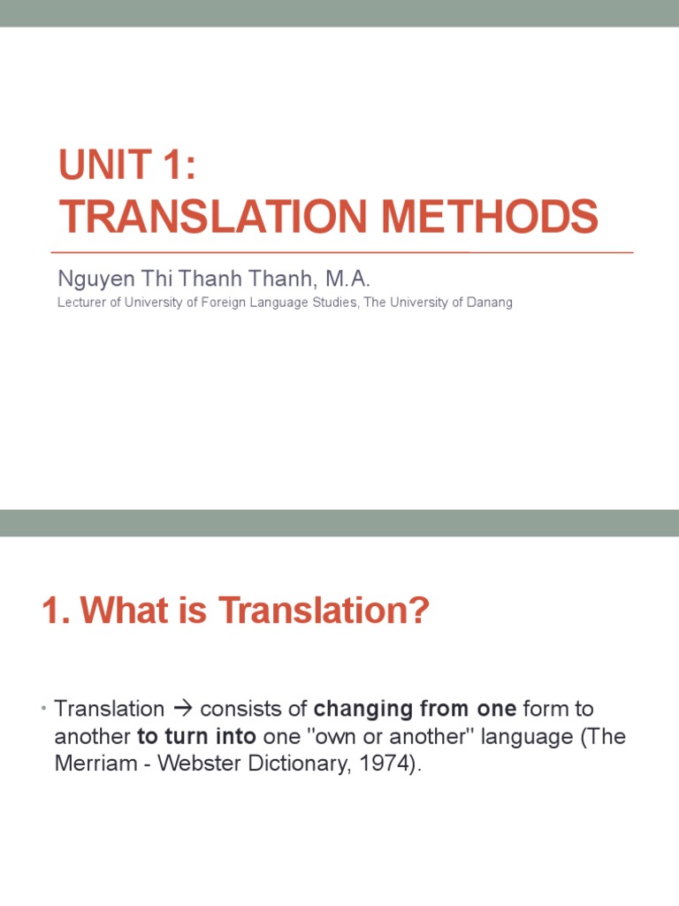 Overview of Translation Methods | PDF | Translations | Idiom
