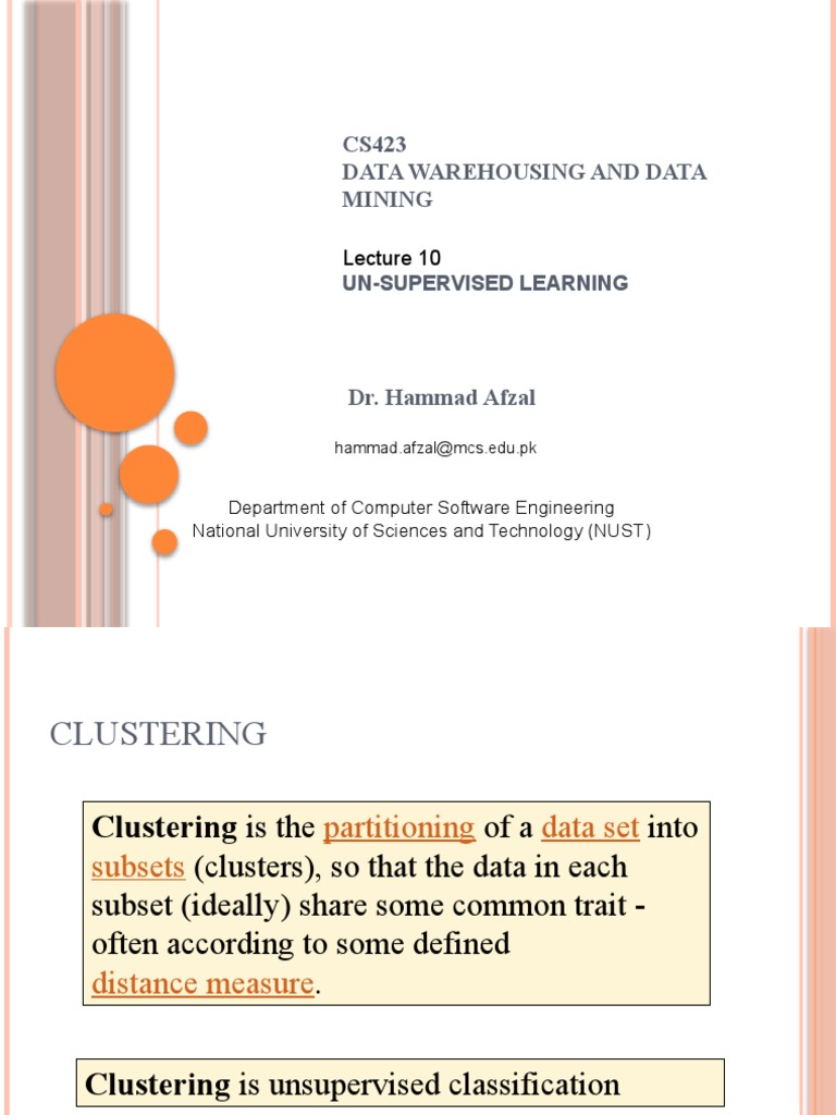 10 Unsupervised Learning | PDF | Cluster Analysis | Statistical Data Types