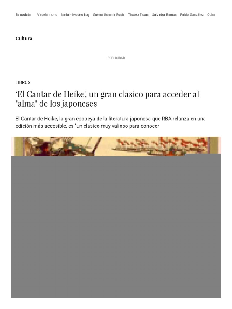El Cantar de Heike', Un Gran Clásico para Acceder Al - Alma - de Los Japoneses | PDF