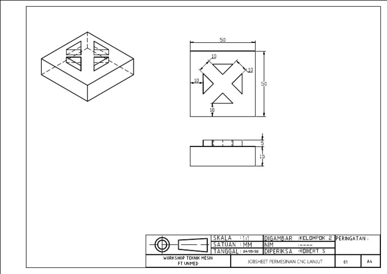 Final Jobsheet Permesinan CNC Lanjut KELOMPOK 2-IsO A1 Layout | PDF