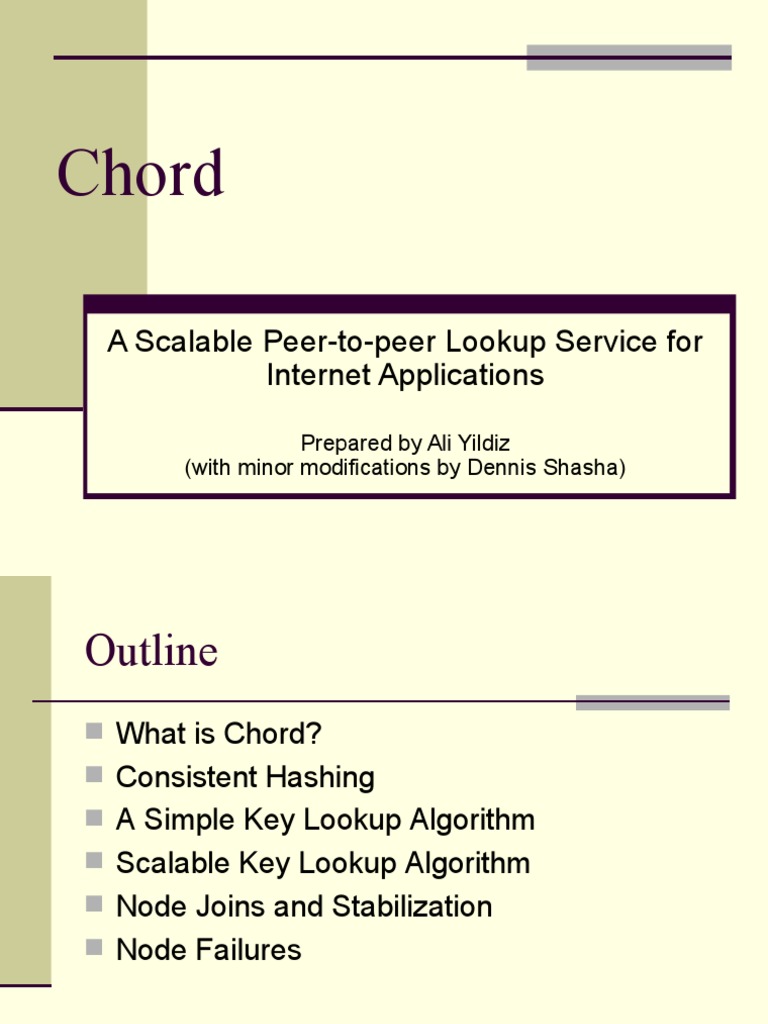 Chord: A Scalable Peer-To-Peer Lookup Service For Internet Applications | PDF ...