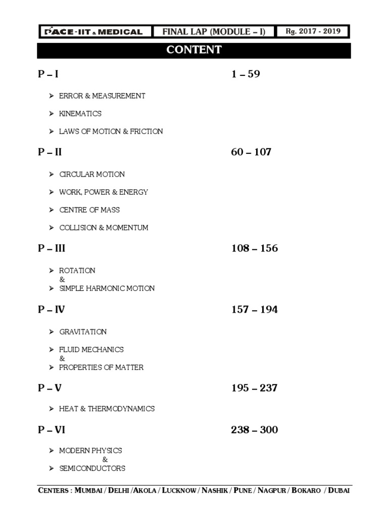 Pace Final Lap 1 Physics | PDF | Force | Significant Figures
