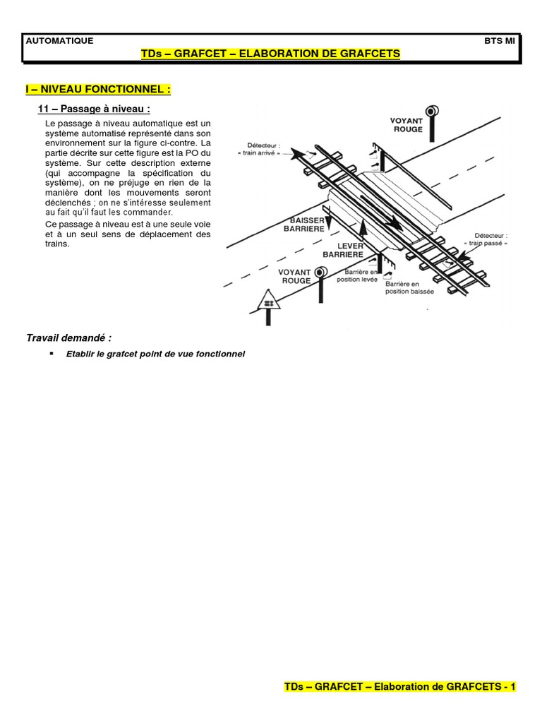 TDs Le GRAFCET Elaboration de GRAFCETS | PDF | Interrupteur ...