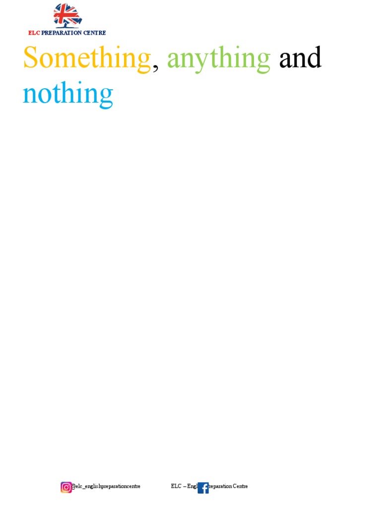 Something Anything Nothing Worksheet | PDF | Cooking, Food & Wine