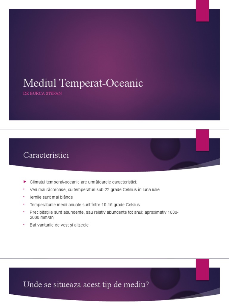 Mediul Temperat-Oceanic | PDF