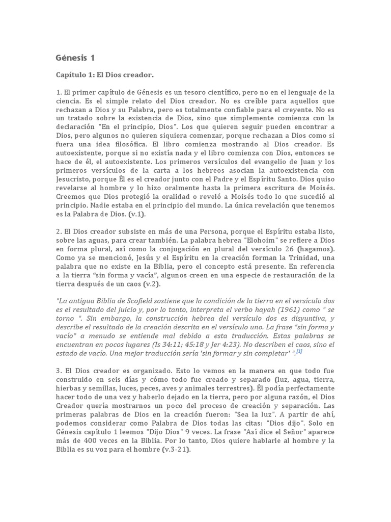 Genesis 1 | PDF | Dios | Biblia