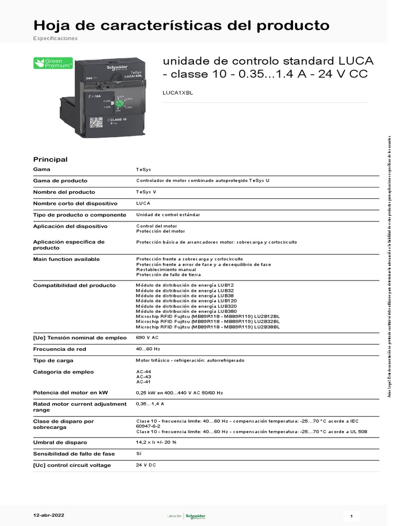 Tesys Ultra - Tesys U - Luca1xbl | PDF | Resistor | Residuos