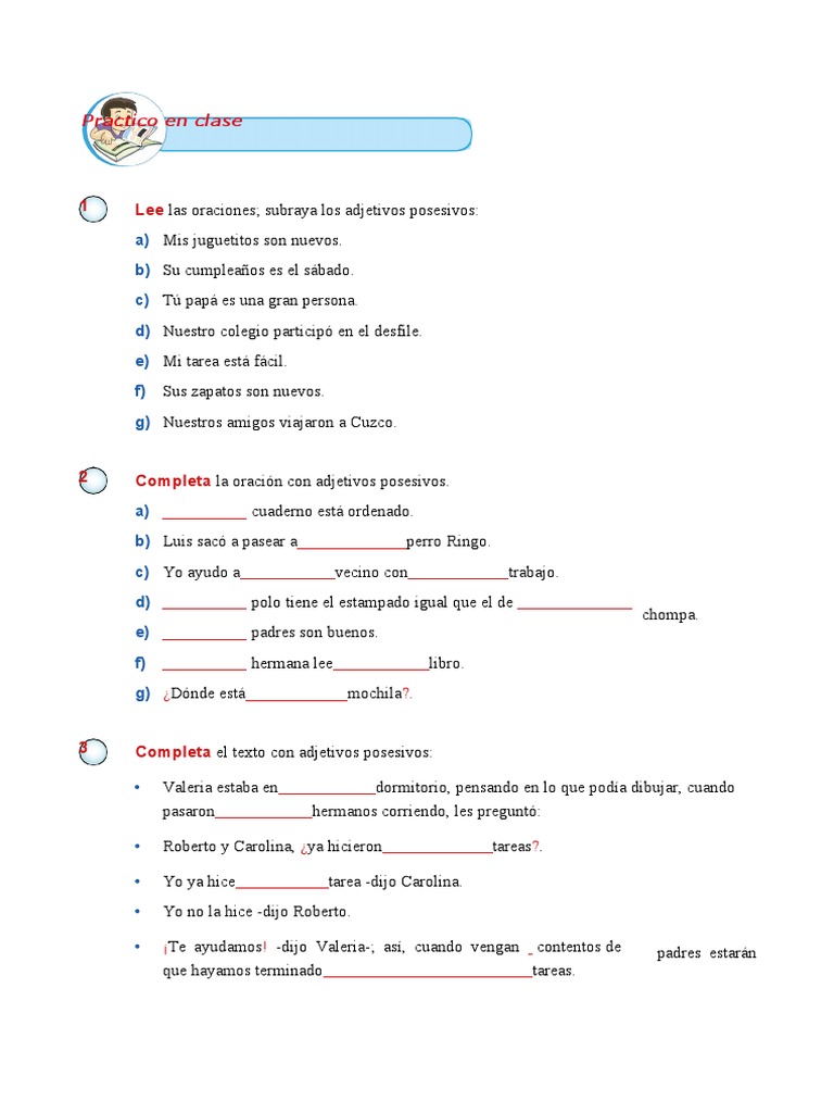 Adjetivos Posesivos | PDF