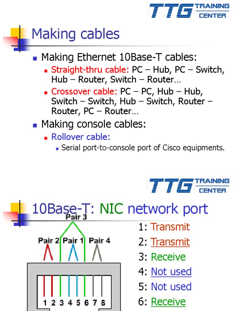 Making Ethernet 10Base-T Cables | PDF | Networking Standards ...