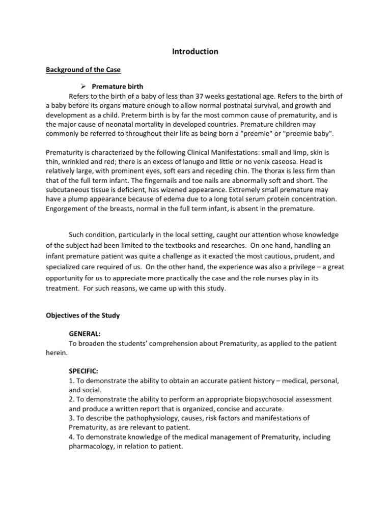 Premature Birth Case Study | PDF