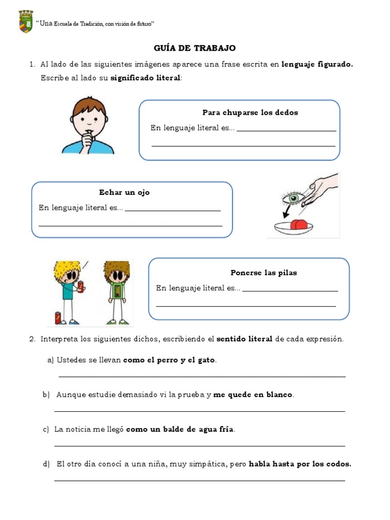 Ejercicios de Lenguaje Figurativo para Niños | PDF