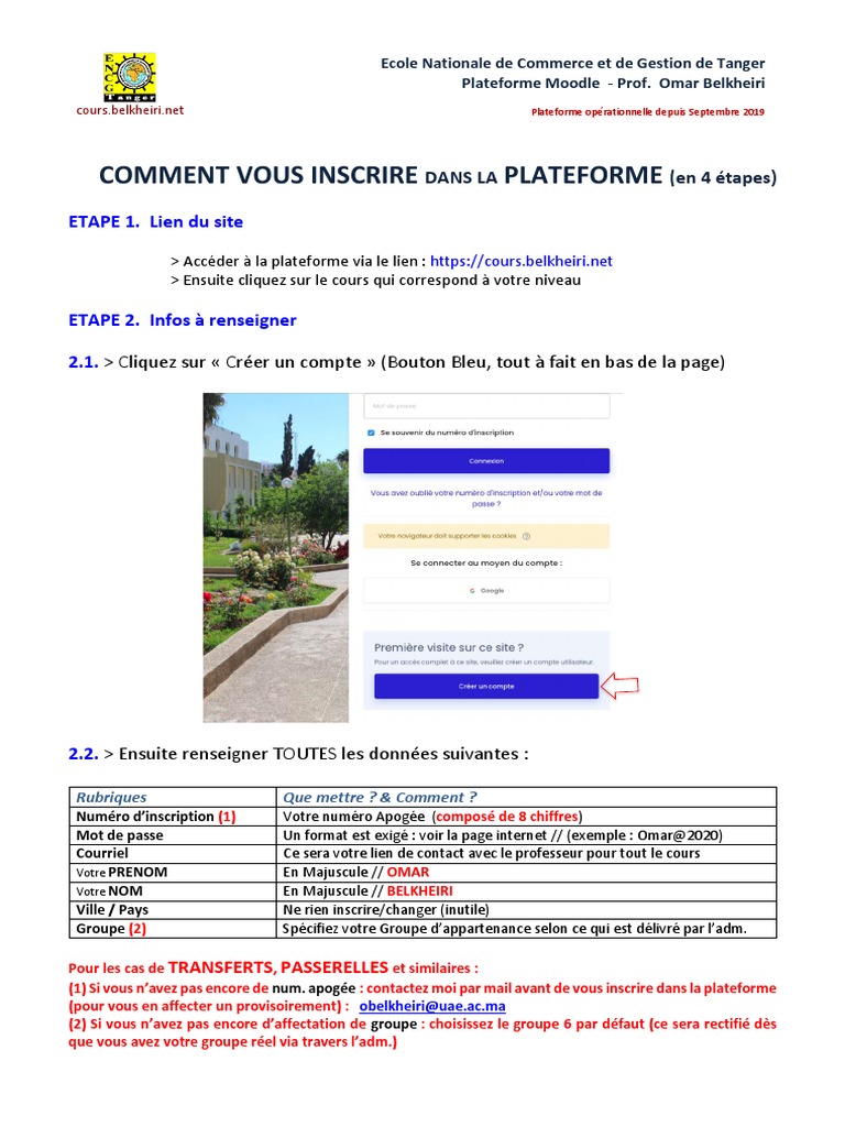 Manuel-1 (Comment S'inscrire - Plateforme) | PDF