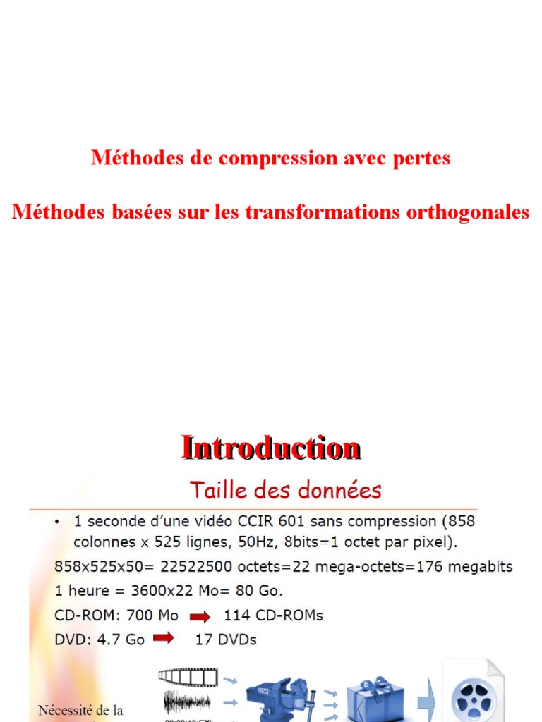 CHAPITRE 4 - Méthodes de Compression Avec Pertes27avril2020 | PDF ...