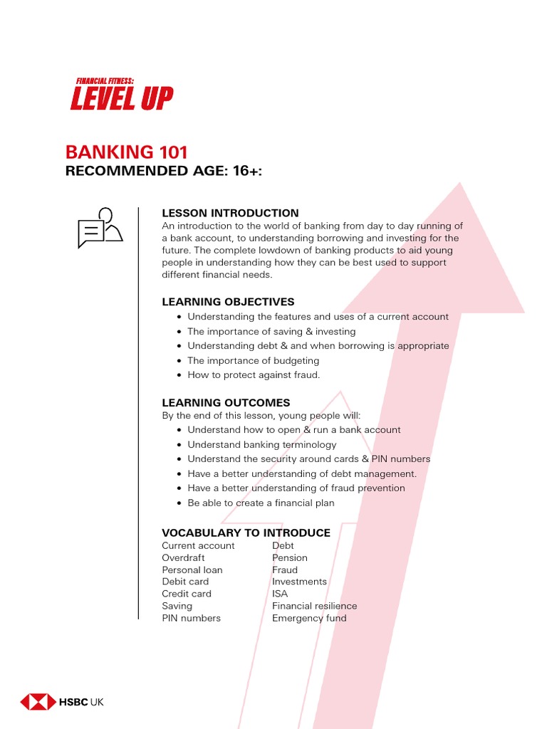 Level Up Lesson Plans Banking 101 D | PDF | Finance & Money Management ...