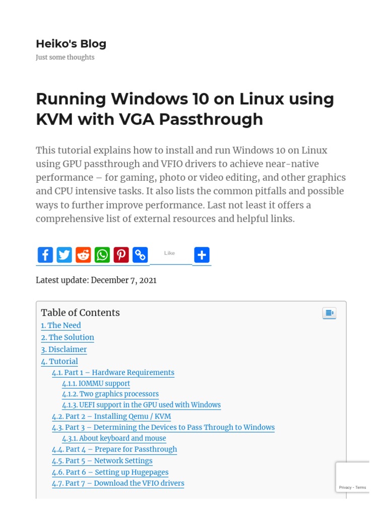 Running Windows 10 On Linux Using KVM With VGA Passthrough - Heiko's ...