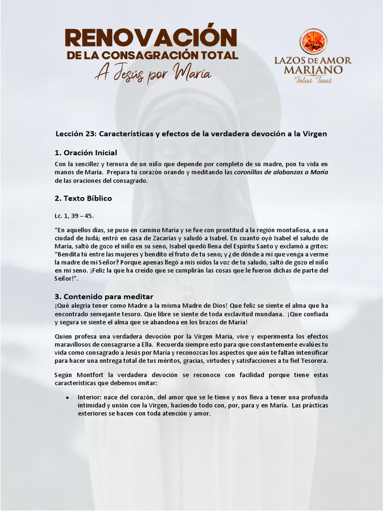 ES - 23 Características y Efectos de La Verdadera Devoción A La Virgen ...