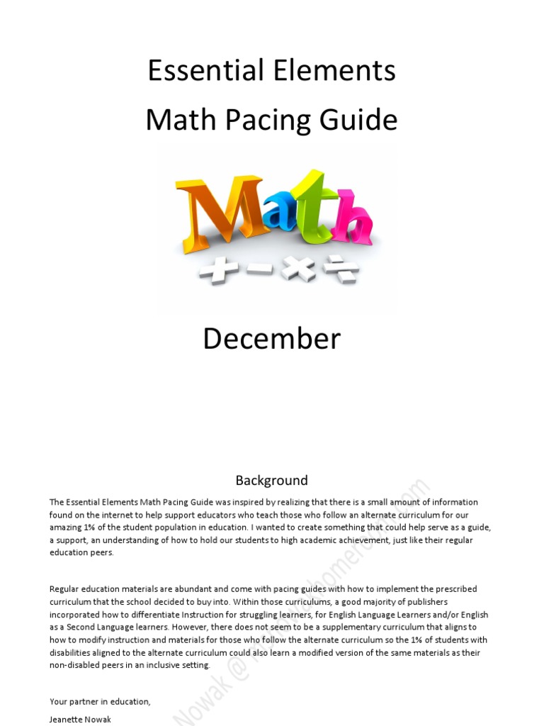 Essential Elements Math Guide | PDF | Equations | Curriculum