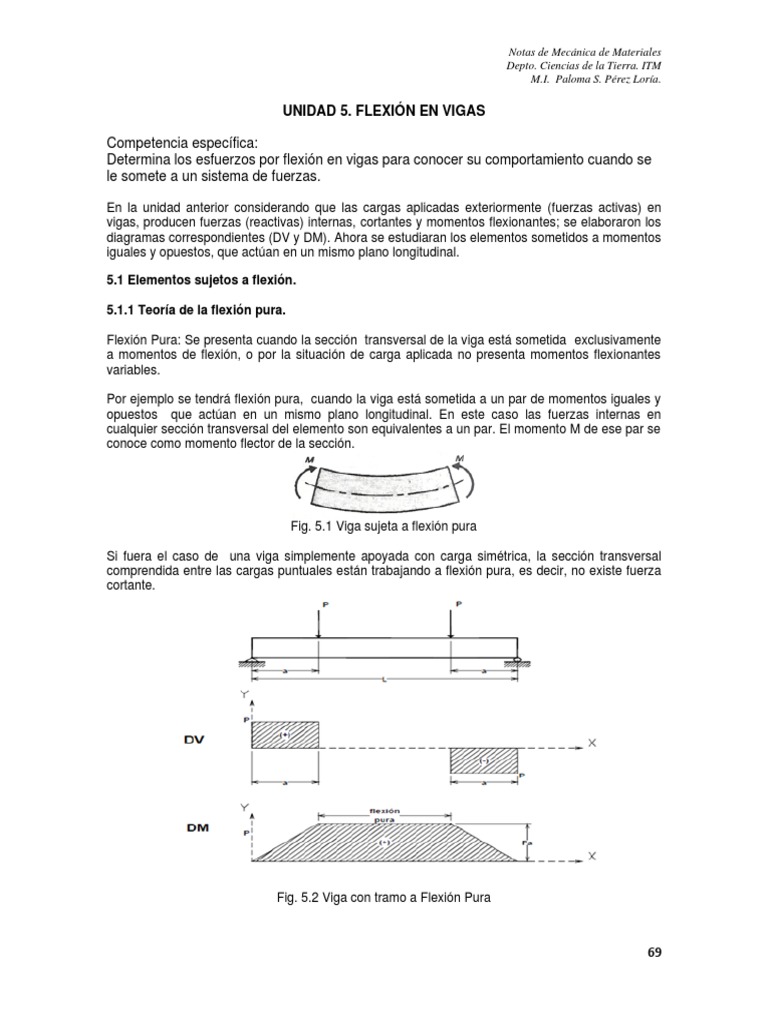 Notas Flexión en Vigas | PDF | Viga (Estructura) | Doblar