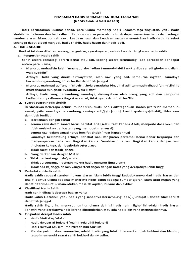 Tingkatan Hadis Berdasarkan Sanad | PDF