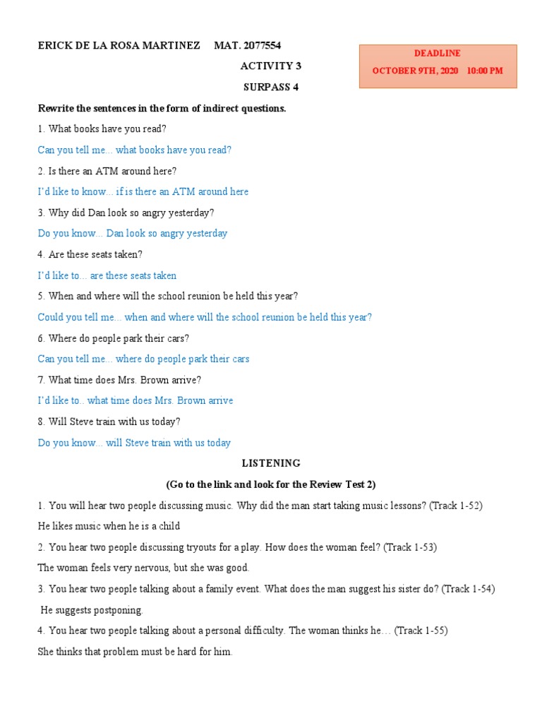 Erick de La Rosa Martinez Mat. 2077554 Activity 3 Surpass 4 Rewrite The ...