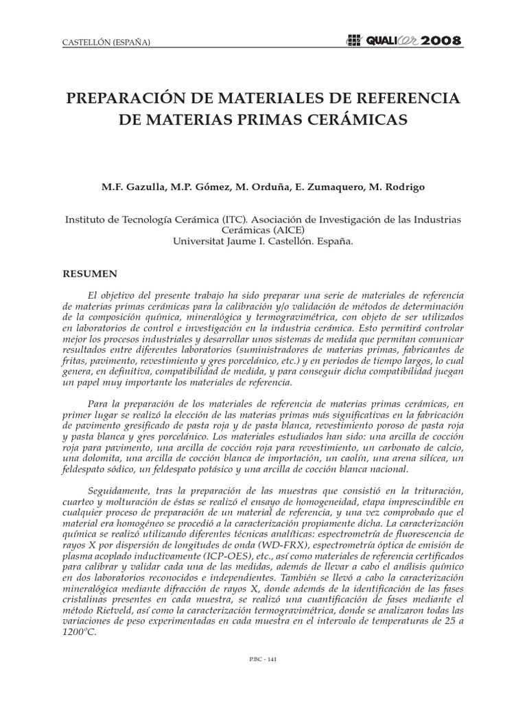 Homogeneidad Ceramica | PDF | Cerámica | Cristalografía de rayos X