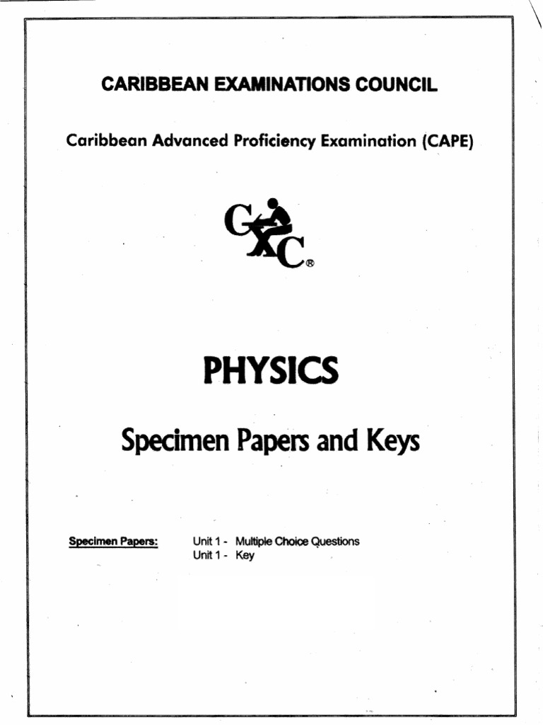 CAPE Physics U1 P1 2007-2020 Merged Answers | PDF | Force | Gases