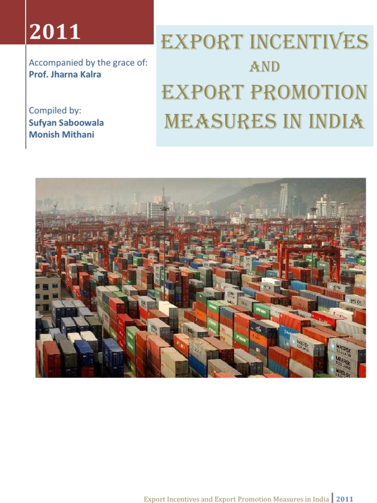 Export Incentives by Indian Government | PDF | Exports | Insurance