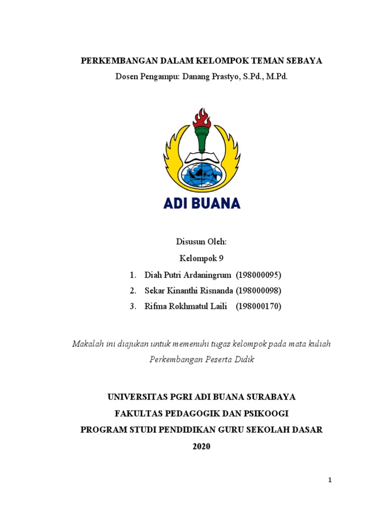Perkembangan Dalam Kelompok Teman Sebaya | PDF