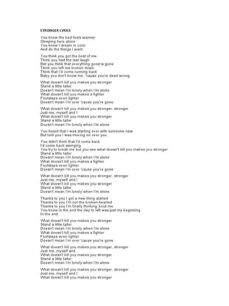 Stronger Lyrics | PDF