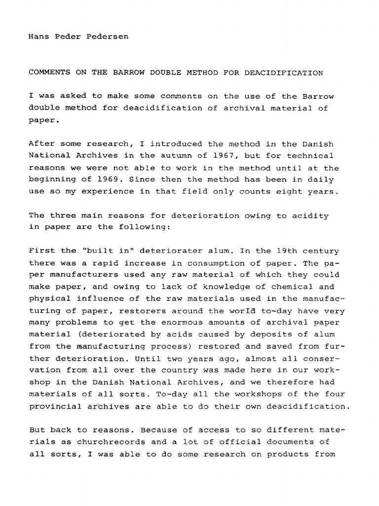 Barrows Two Shots Method For Deacidification Ta75 - 111 | PDF | Paper | Ph