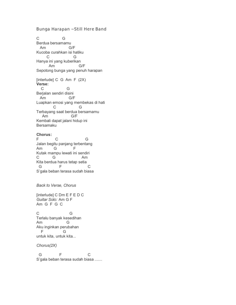Bunga Harapan Chord | PDF