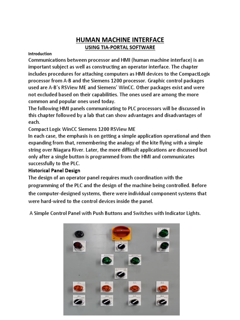 Human Machine Interface Study Material | PDF | User Interface | Programmable Logic Controller