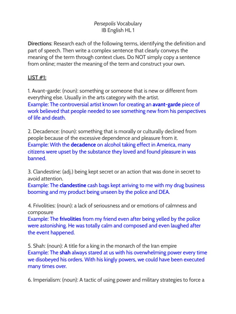 Persepolis Vocab List | PDF | Insurgency