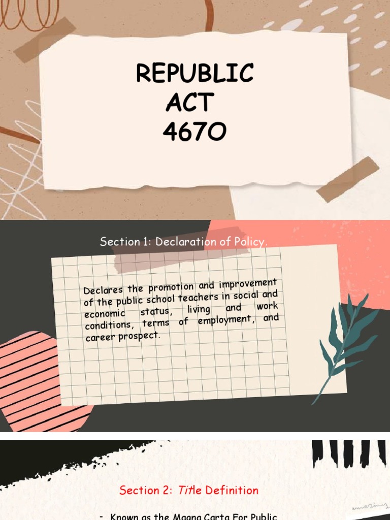 Magna Carta .Ra 4670 | PDF | Salary | Teachers