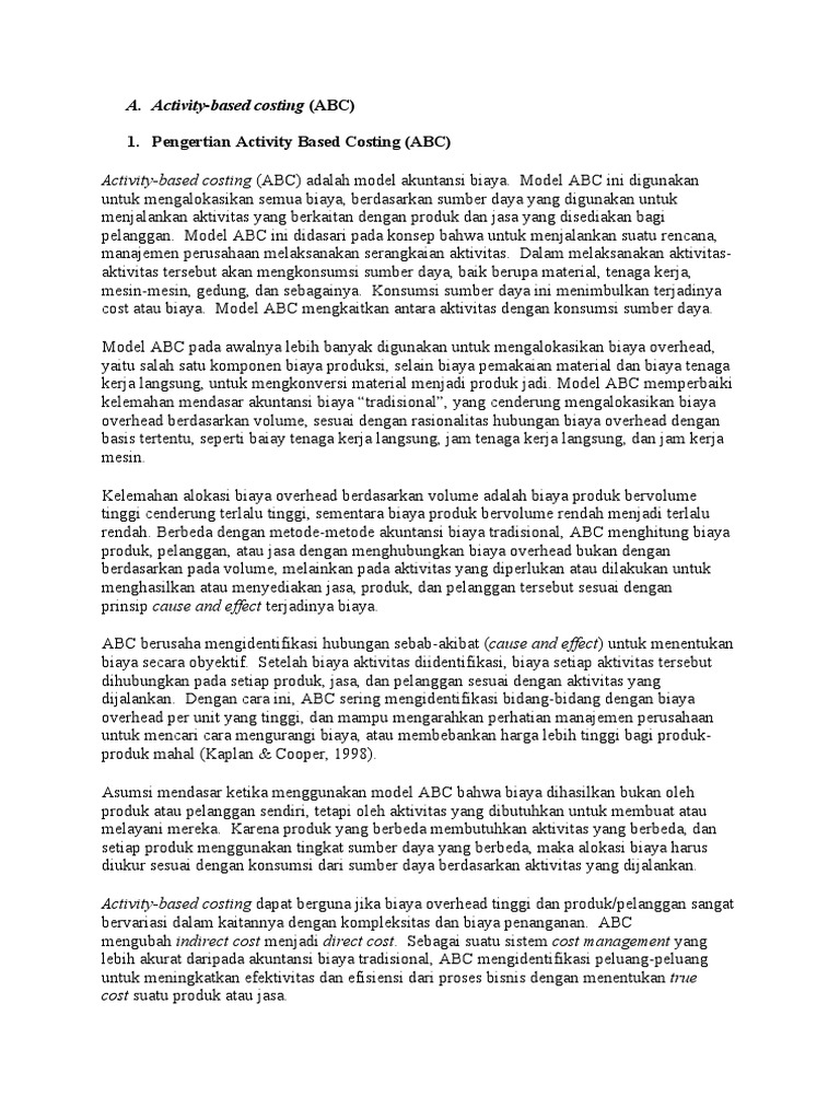 Materi Activity Based Management (ABM) | PDF