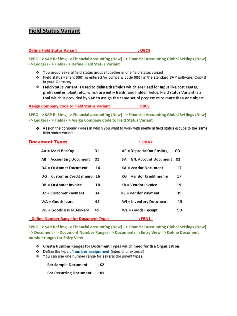 4-Field Status, Document Types and Posting Keys | PDF | Service ...
