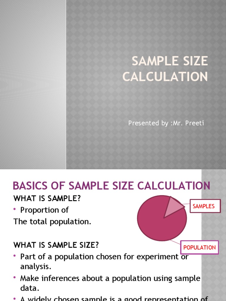 Sample Size Calculation | PDF | Sample Size Determination | Confidence ...